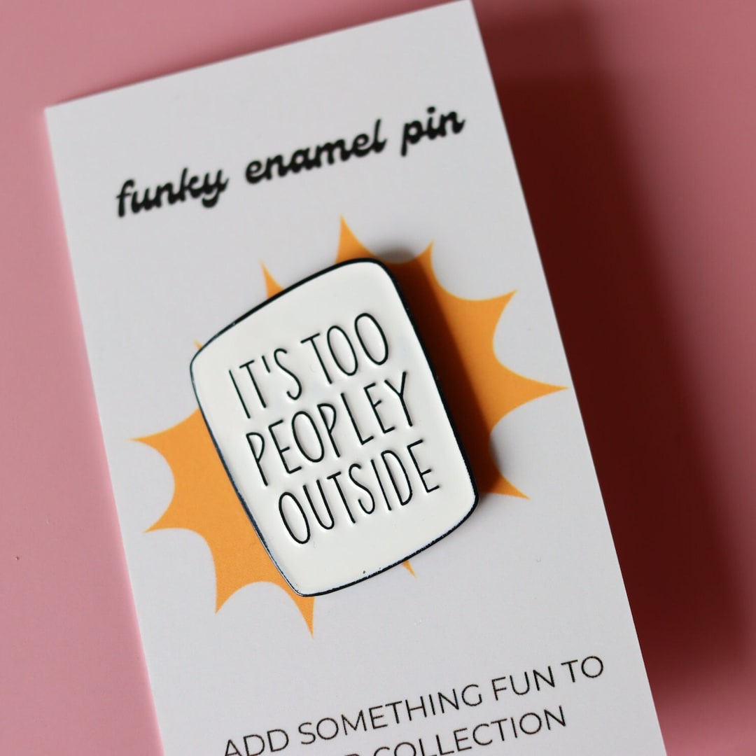 Sarcastic Anti-social Funky Enamel Pin | Funny Leave Me Alone Black ...