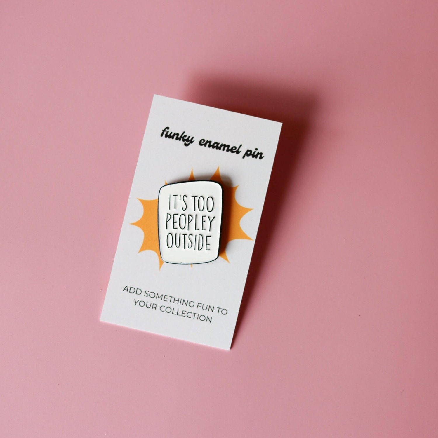 Sarcastic Anti-social Funky Enamel Pin Funny Leave Me Alone Black White ...