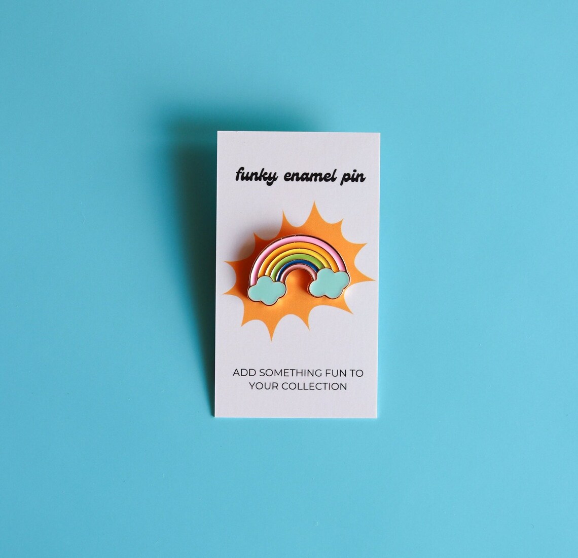 Retro Rainbow Funky Enamel Pin | Sunshine, Rainbows and Blue Skies ...