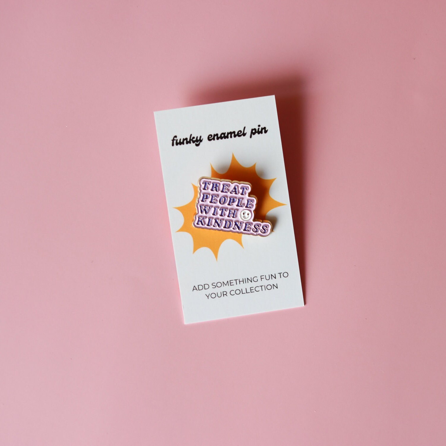 Purple Be Kind Funky Enamel Pin | Smiley Face Treat Everyone With ...