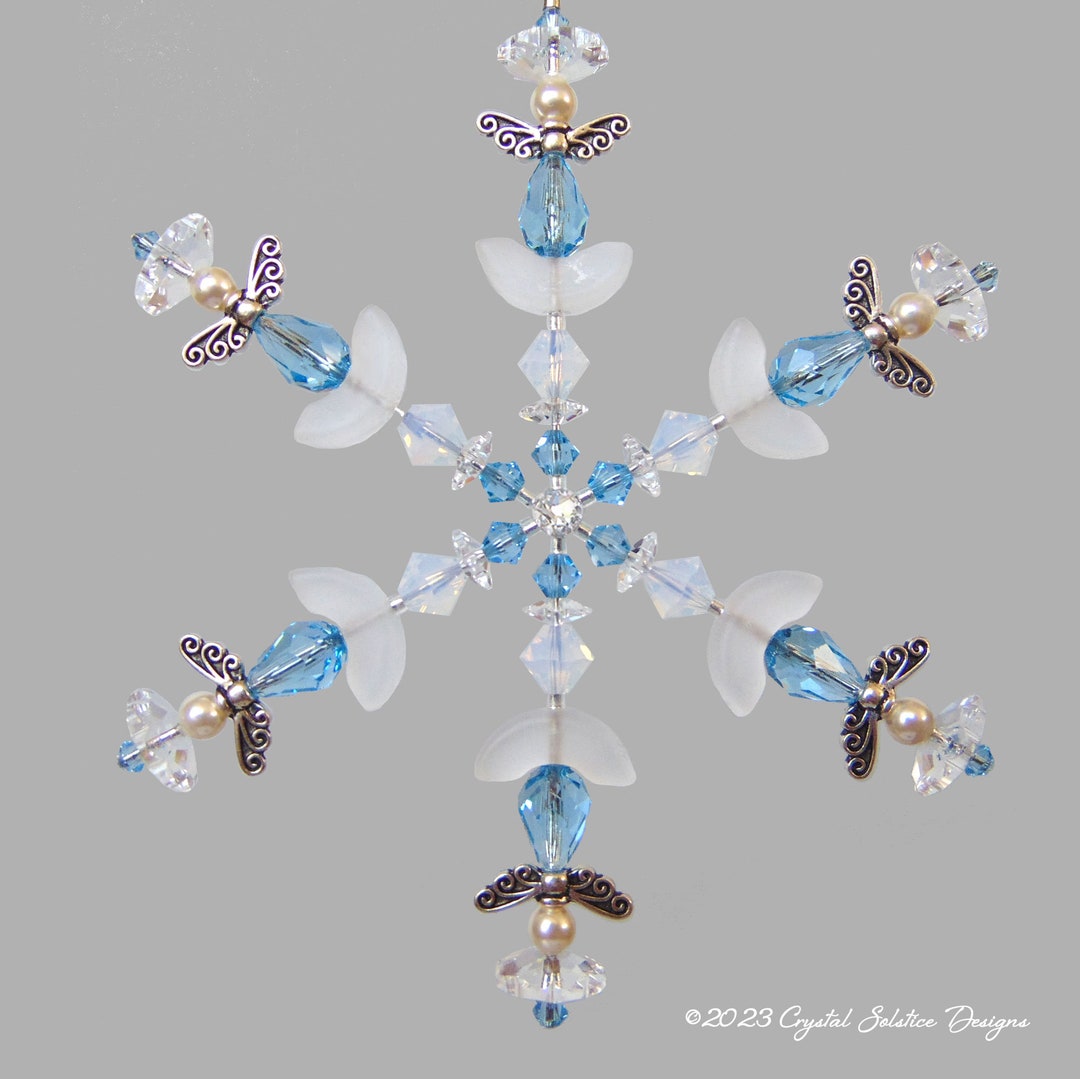 Swarovski Crystal Angel Snowflake Ornament: Beaded Fairy Decor - Etsy