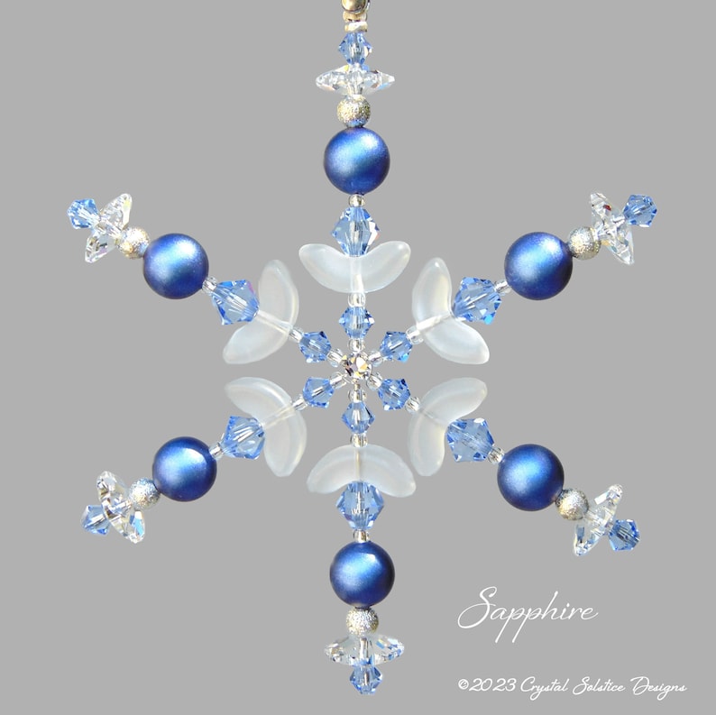 Swarovski Crystal Snowflake Ornament: Beaded Sun Catcher, Choose Color ...