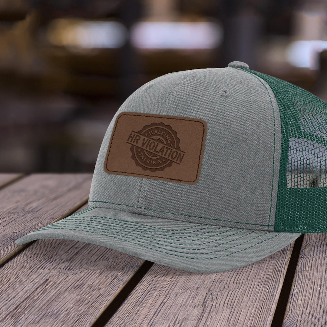 Walking Talking HR Violation Mesh Back Trucker Cap Engraved Faux ...