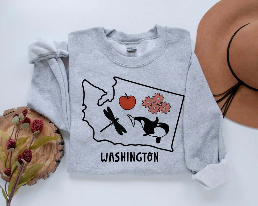Washington Symbols Crewneck Sweatshirt State of Washington - Etsy UK