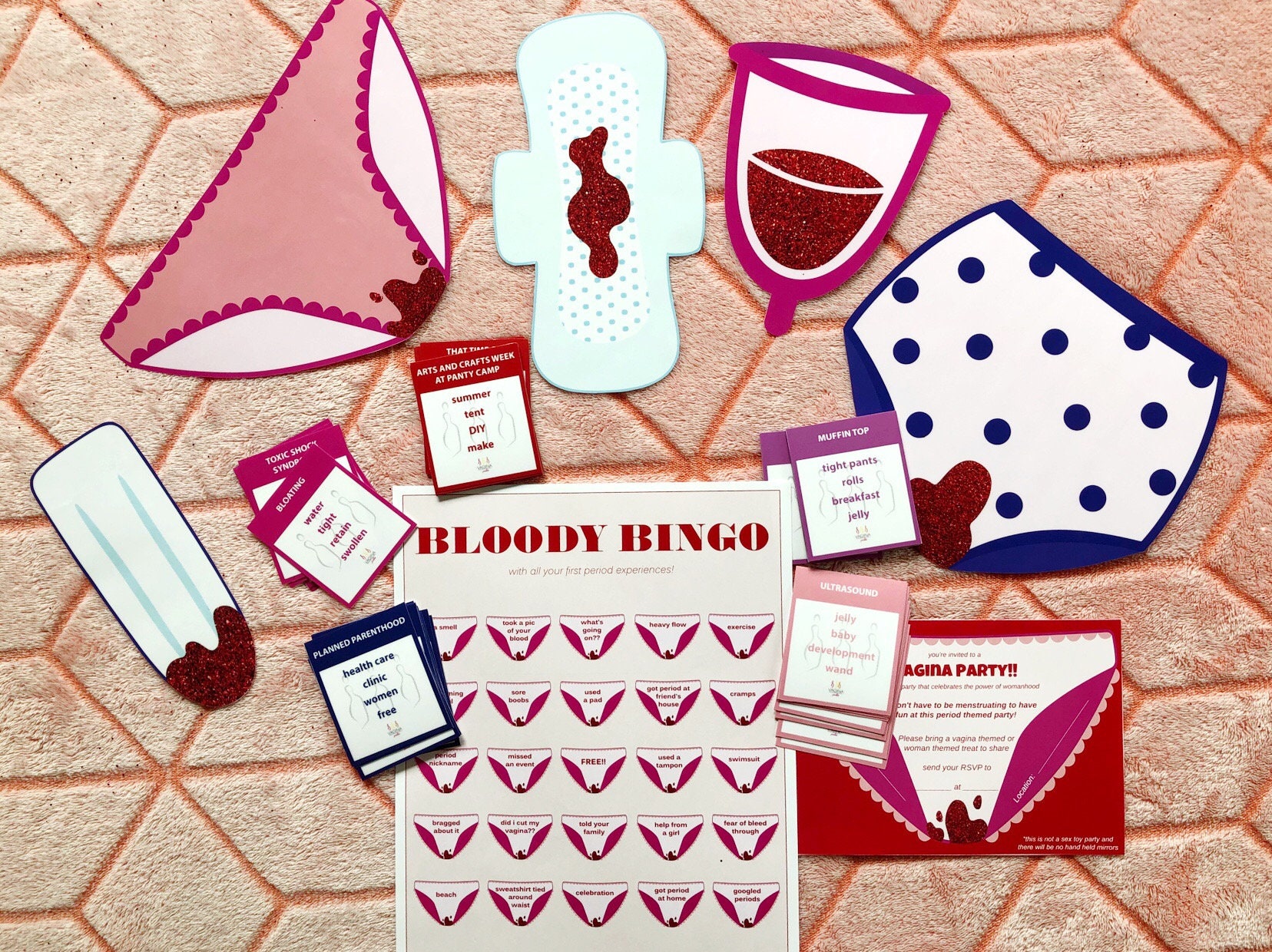 Bloody Bingo Downloadable Period Bingo Menstruation Game Feminist First ...