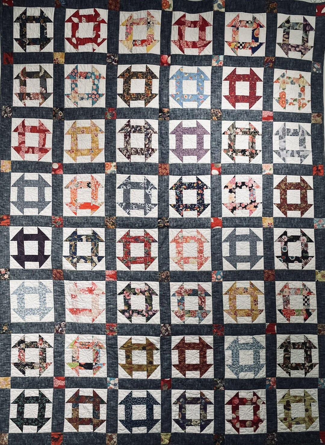 Japanese Churn Dash Throw Quilt 25001 T2 - Etsy