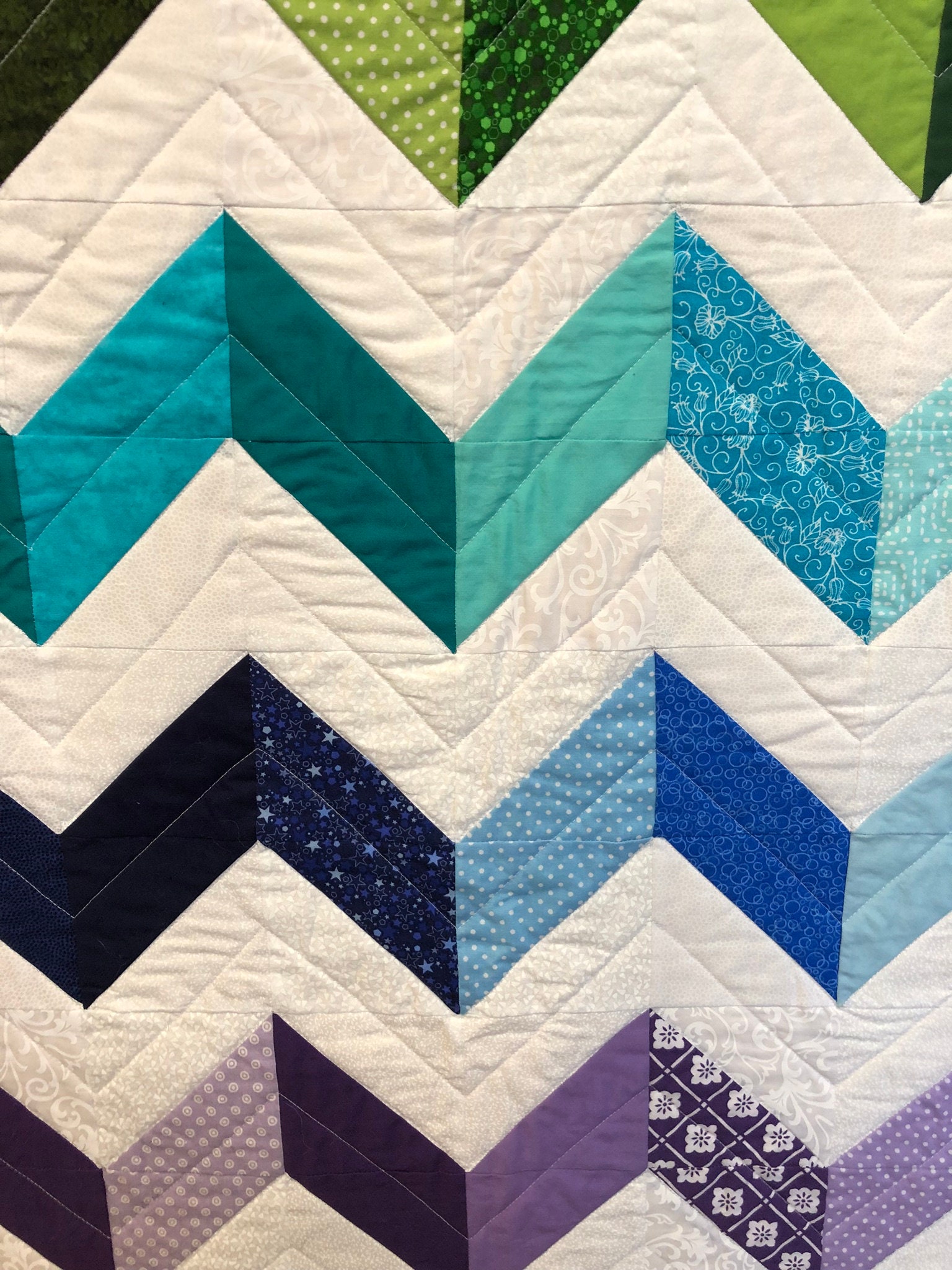 Chevron Rainbow Baby Quilt With Free Pillowcase 14039-4 - Etsy