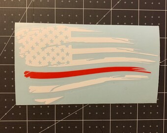 Thin Red Line Decal - Etsy