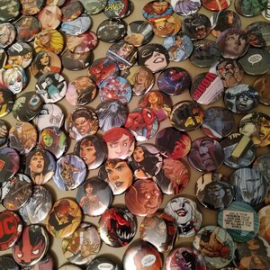 Superhero/comic Buttons, Marvel, DC, Custom, Pinback, Unique, Flair, 1. ...