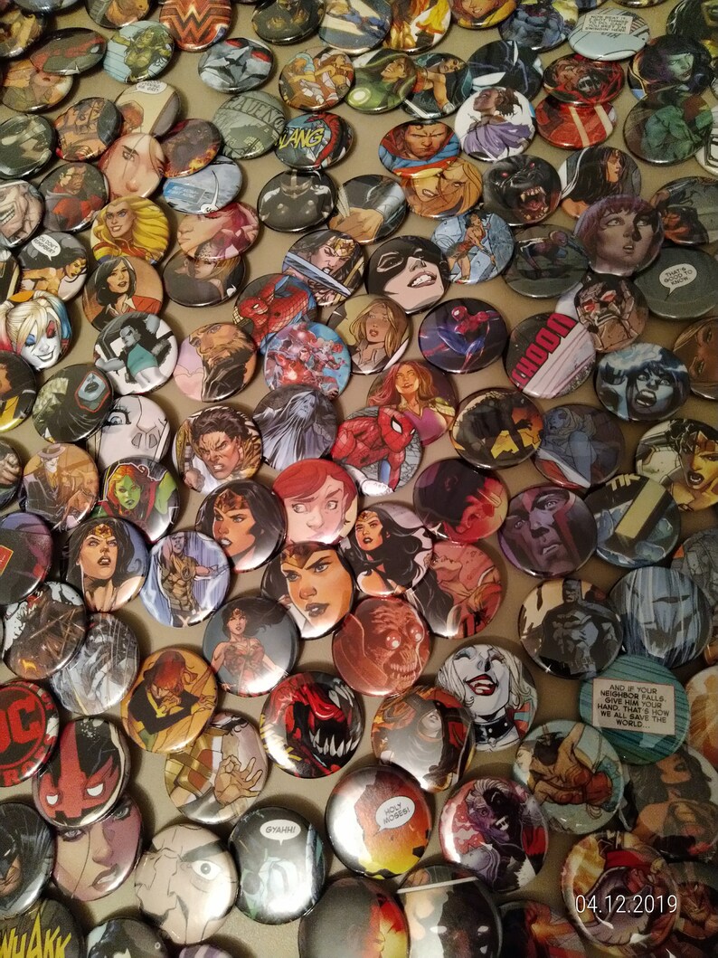 Superhero/comic Buttons Marvel DC Custom Pinback Unique - Etsy