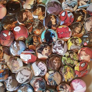 Superhero/comic Buttons Marvel DC Custom Pinback Unique | Etsy