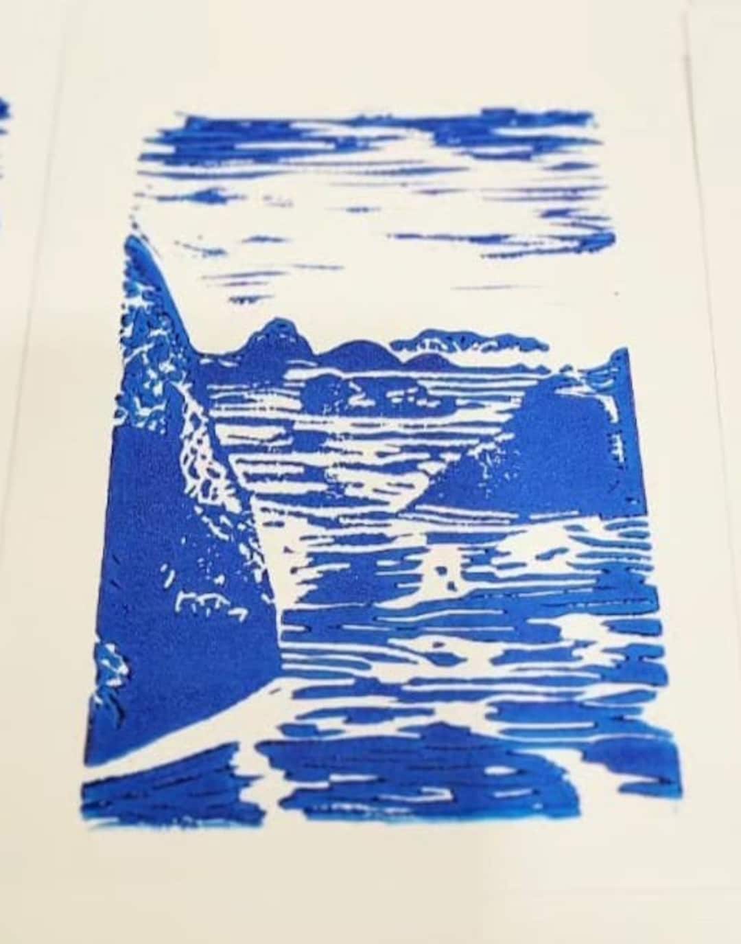Trinidad State Beach Linocut Print - California Coastal Art - Etsy