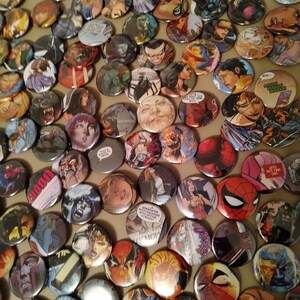 Superhero/comic Buttons, Marvel, DC, Custom, Pinback, Unique, Flair, 1. ...