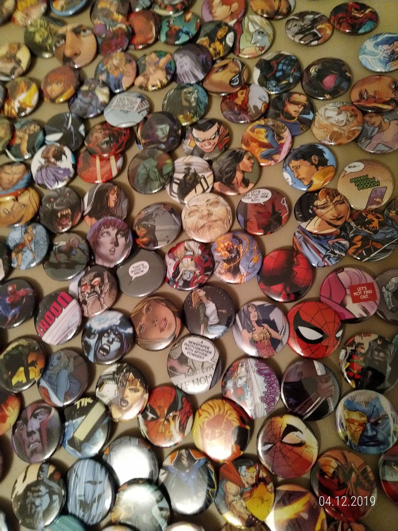 Superhero/comic Buttons Marvel DC Custom Pinback Unique - Etsy