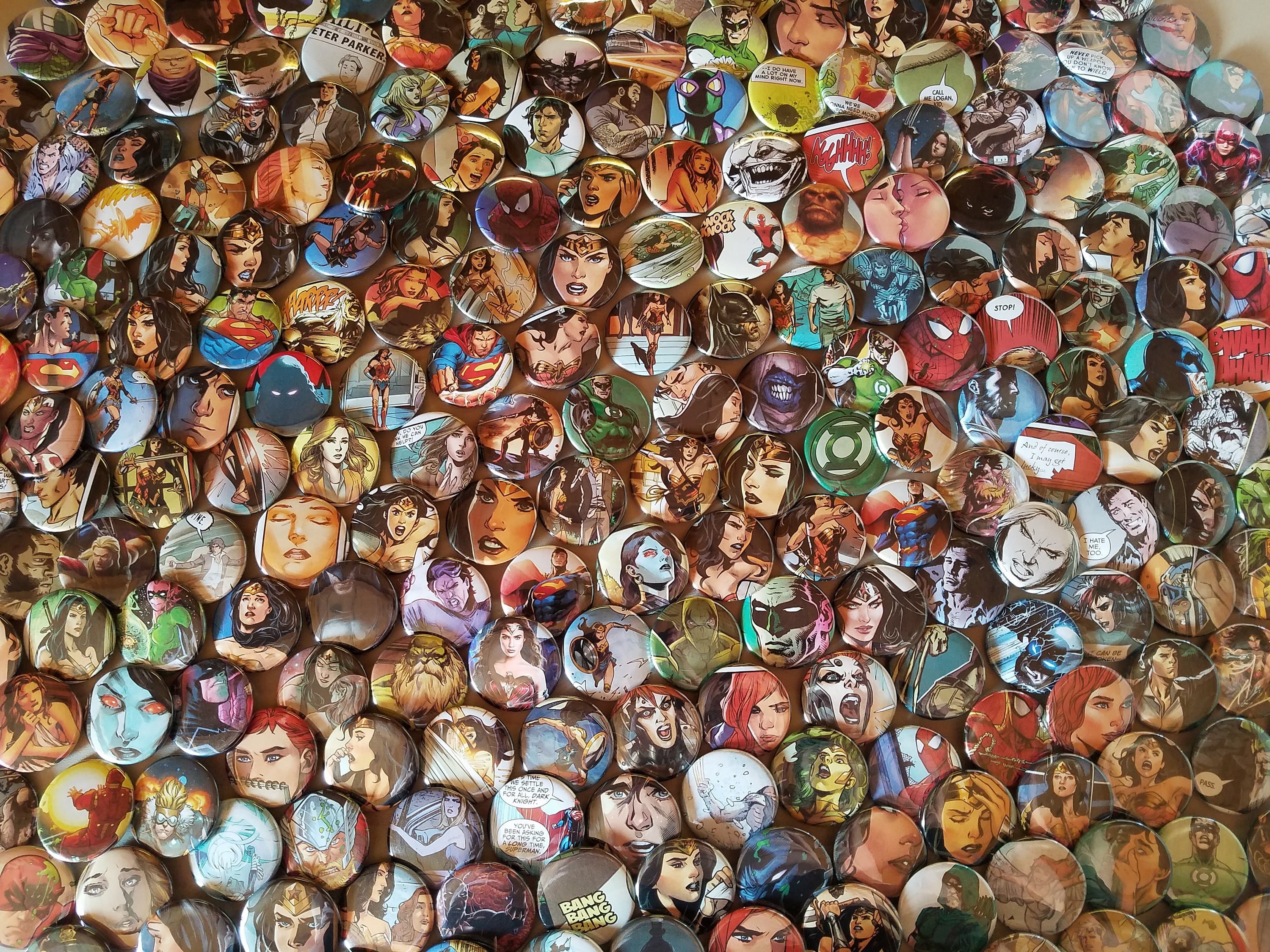 Superhero/comic Buttons, Marvel, DC, Custom, Pinback, Unique, Flair, 1. ...