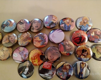 Superhero/comic Buttons Marvel DC Custom Pinback Unique - Etsy