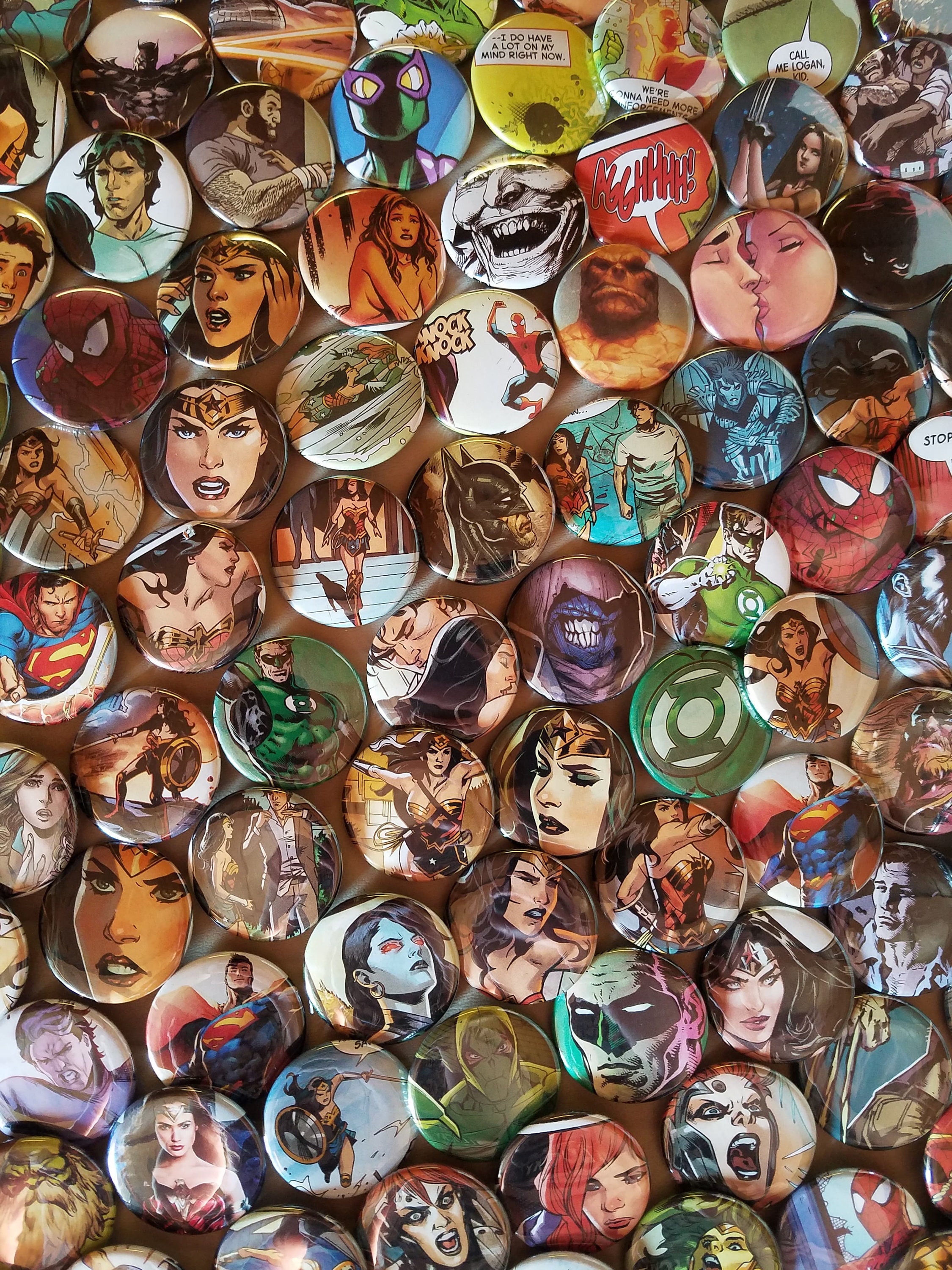 Superhero/comic Buttons Marvel DC Custom Pinback Unique - Etsy