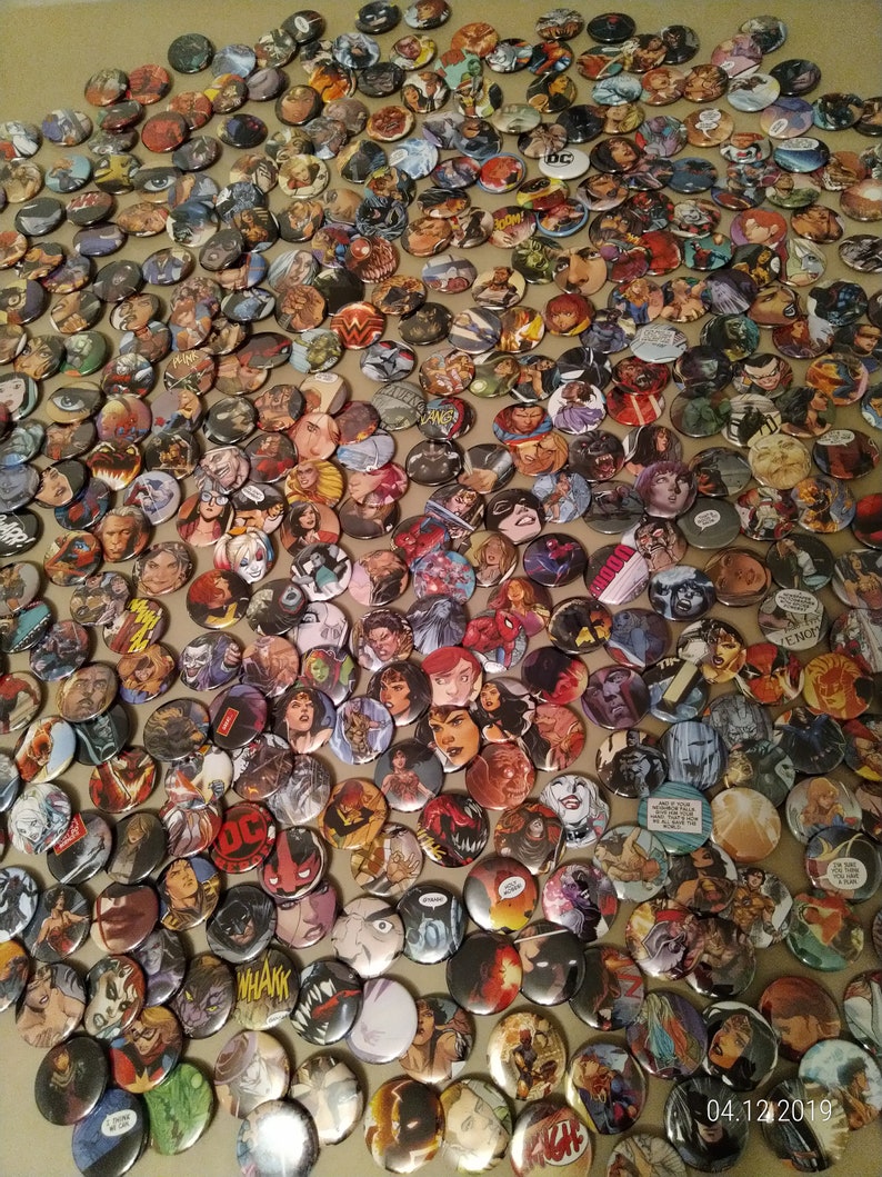 Superhero/comic Buttons Marvel DC Custom Pinback Unique - Etsy