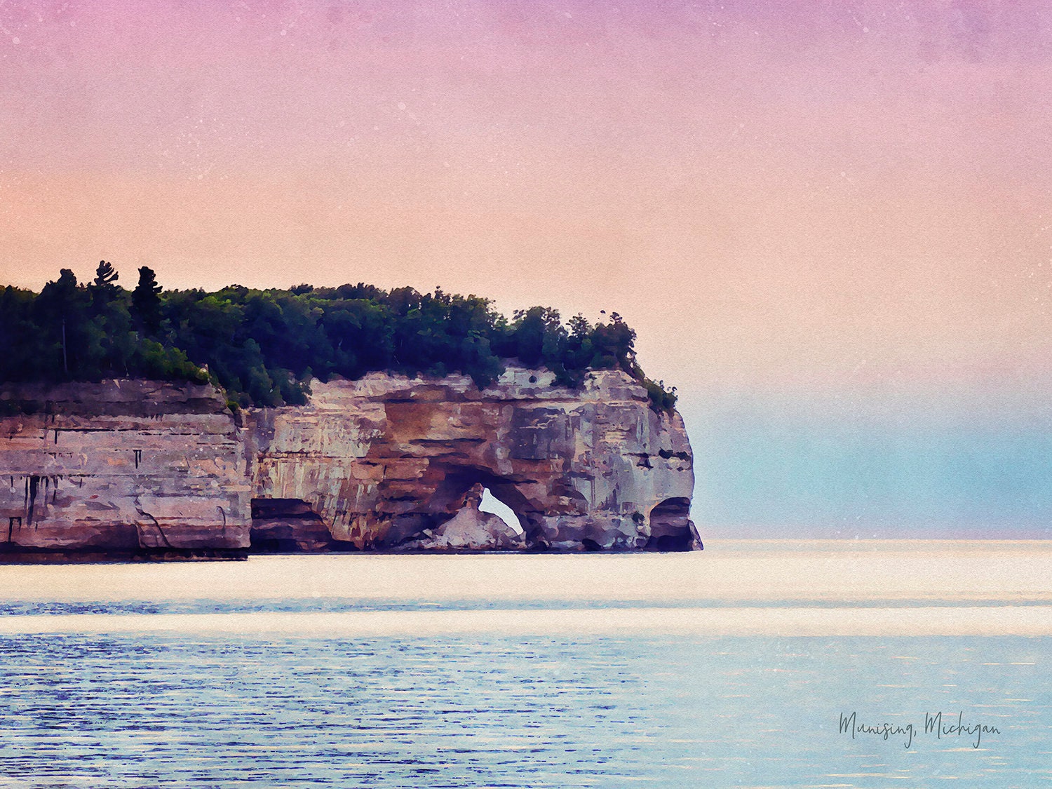 Pictured Rock, Munising, Michigan Fine Art Watercolor Print - Etsy