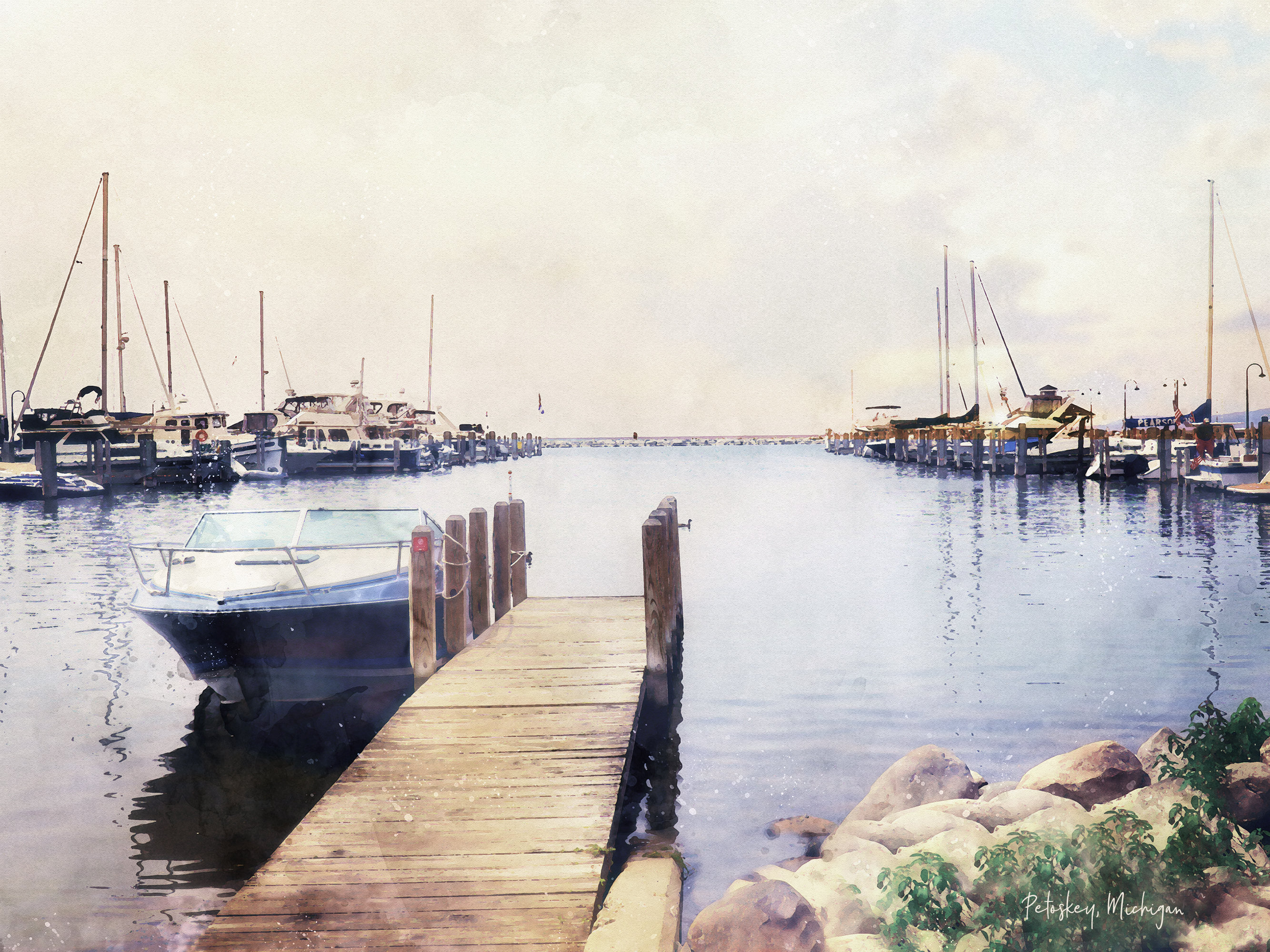 Petoskey, Michigan Fine Art Watercolor Print - Etsy