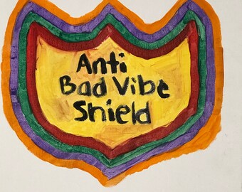 Sticker - Anti Bad Vibe Shield - Etsy