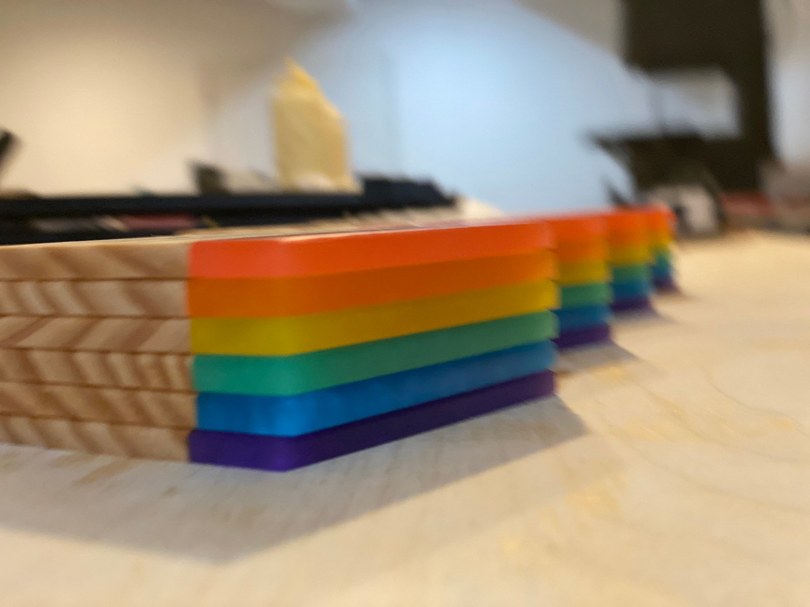 Pride rainbow epoxy coasters | Etsy