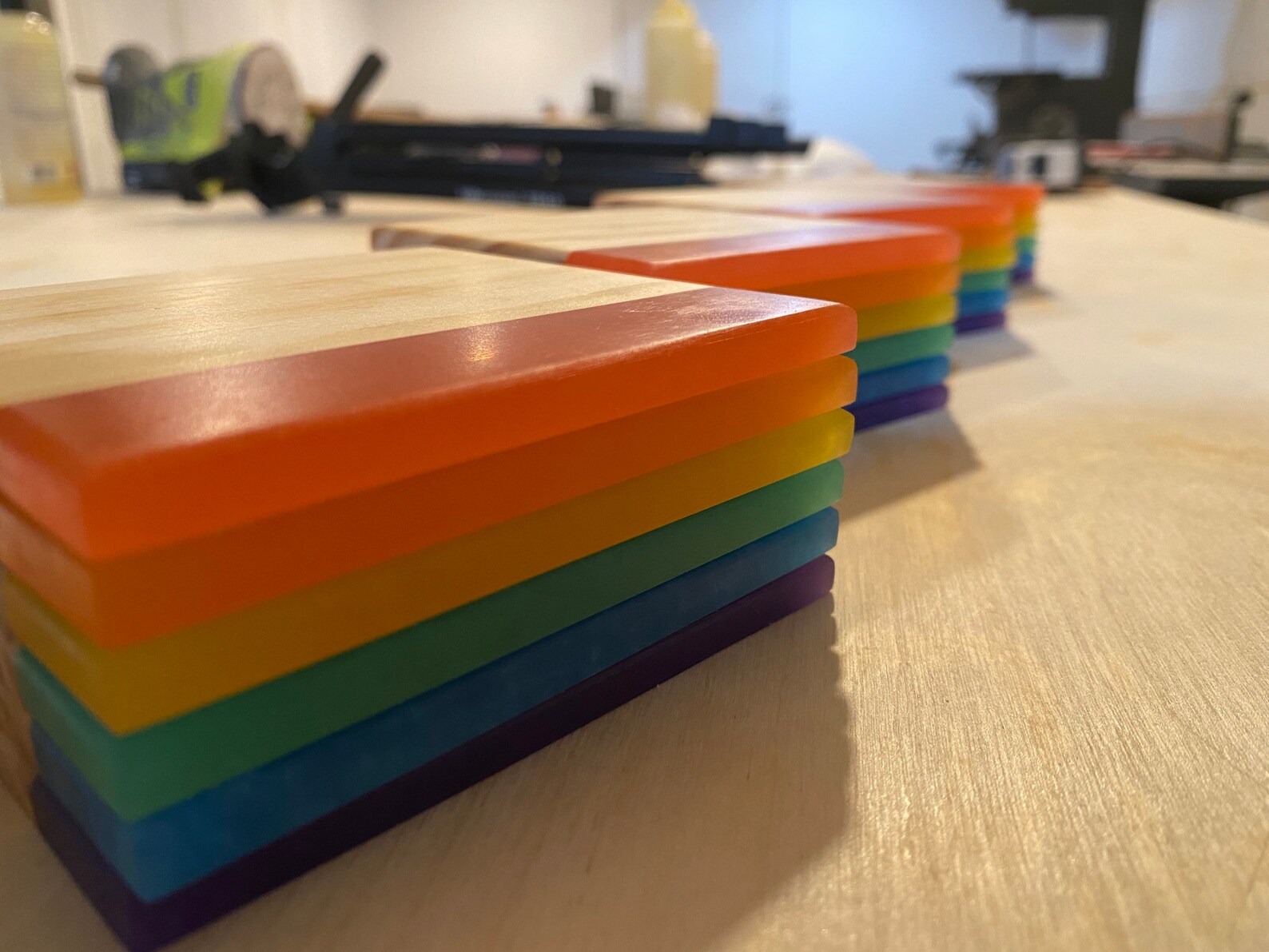 Pride rainbow epoxy coasters | Etsy