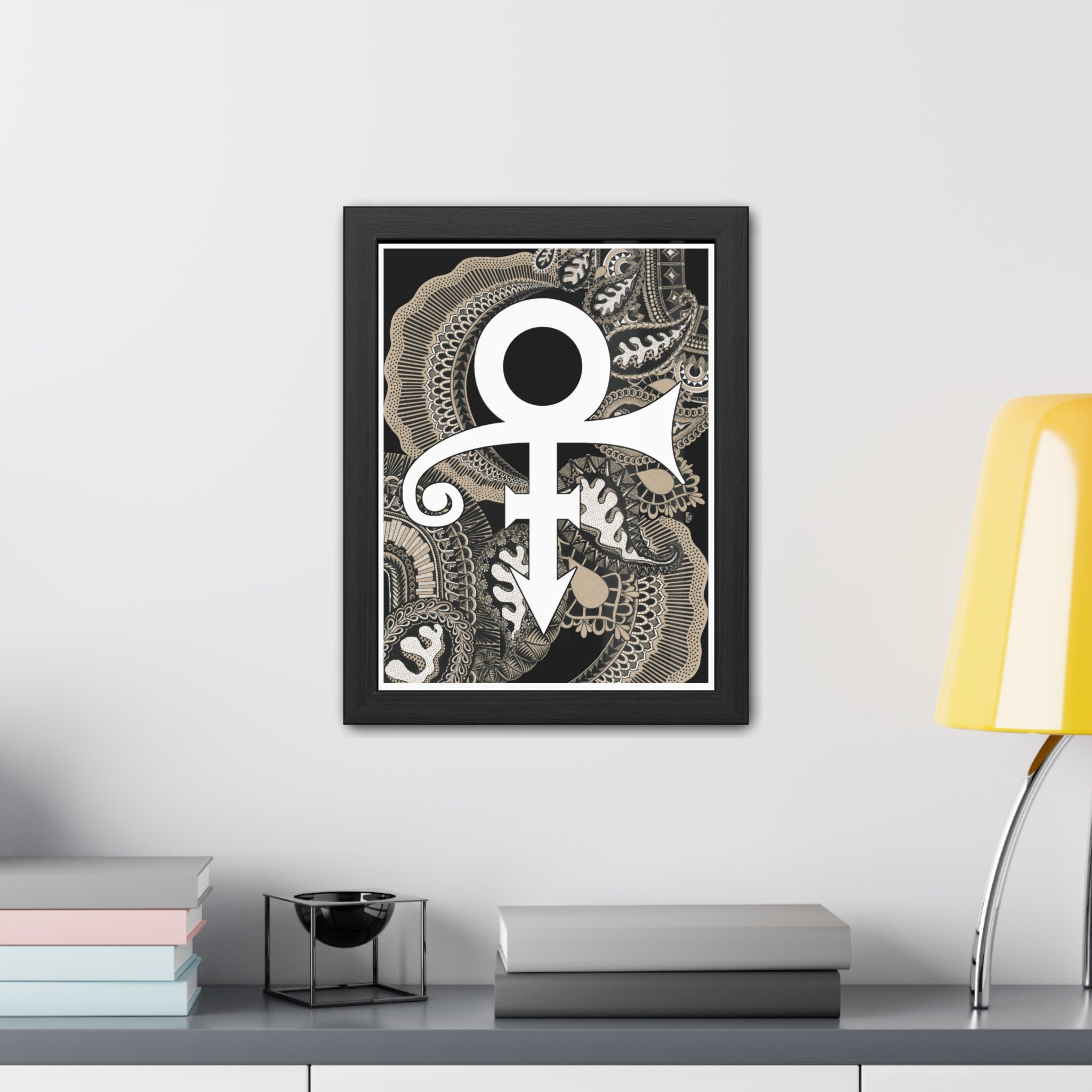 Prince Symbol With Paisleys Fine Art Black and White Print Poster - Etsy