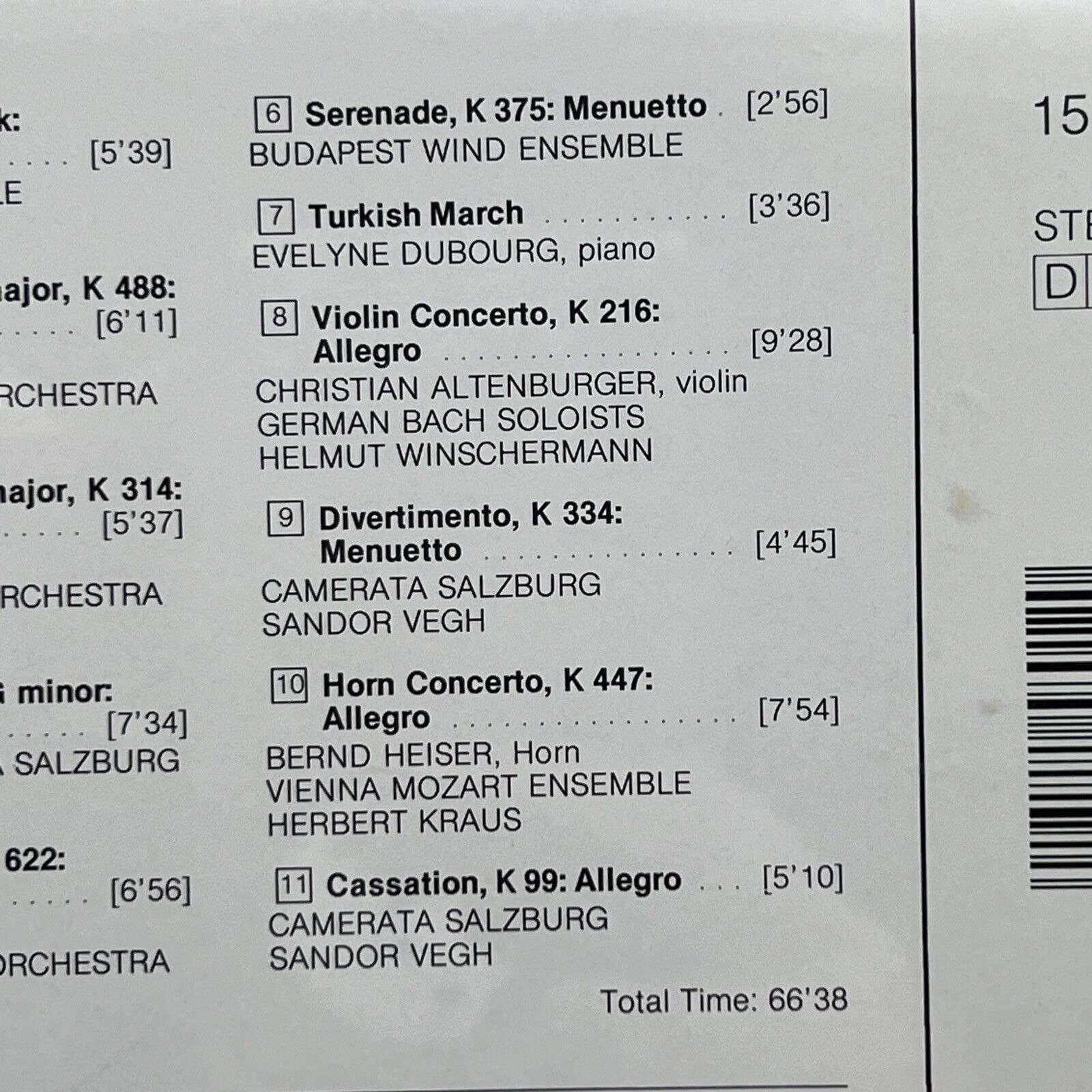 Masters of Classical Music, Vol. 1: Mozart (CD, Oct-1990, Laserlight ...