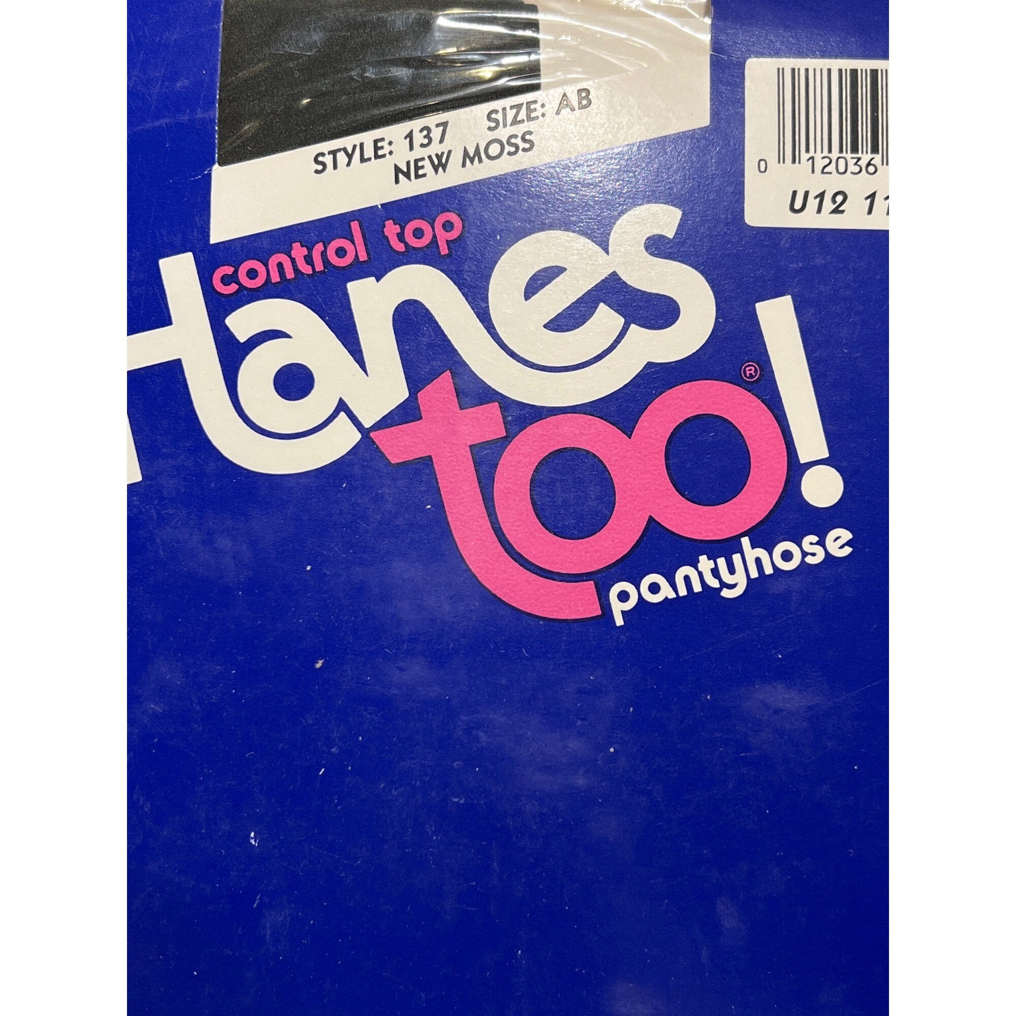 Vintage 1990 Hanes Too! Pantyhose Control Top New Moss Size A B Style ...