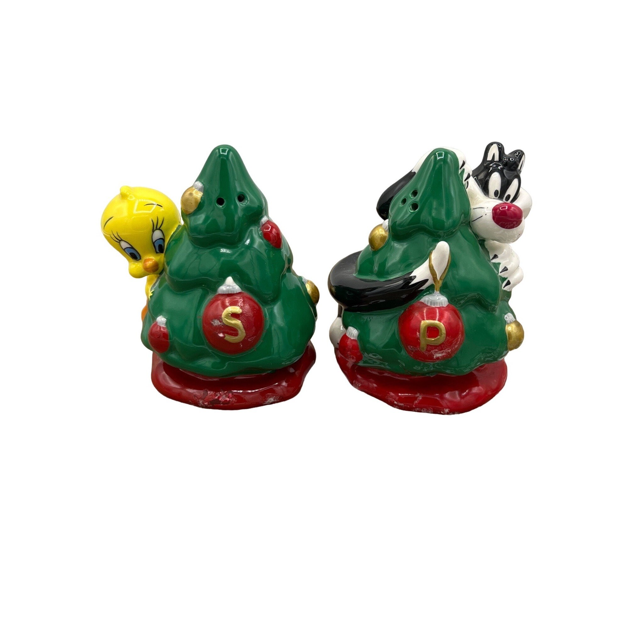 Vintage WB Sylvester and Tweety Christmas Tree, Salt, and Pepper Shakers 1996 - Etsy