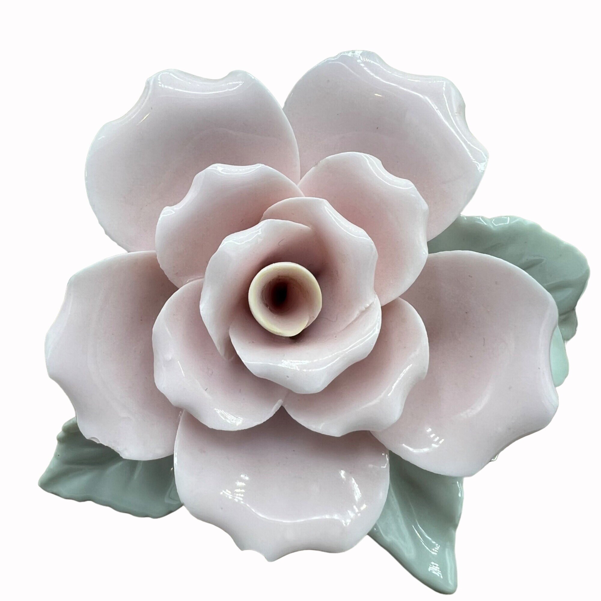 Vintage Porcelain Sculpture Realistic Rose With Butterfly Figure ...