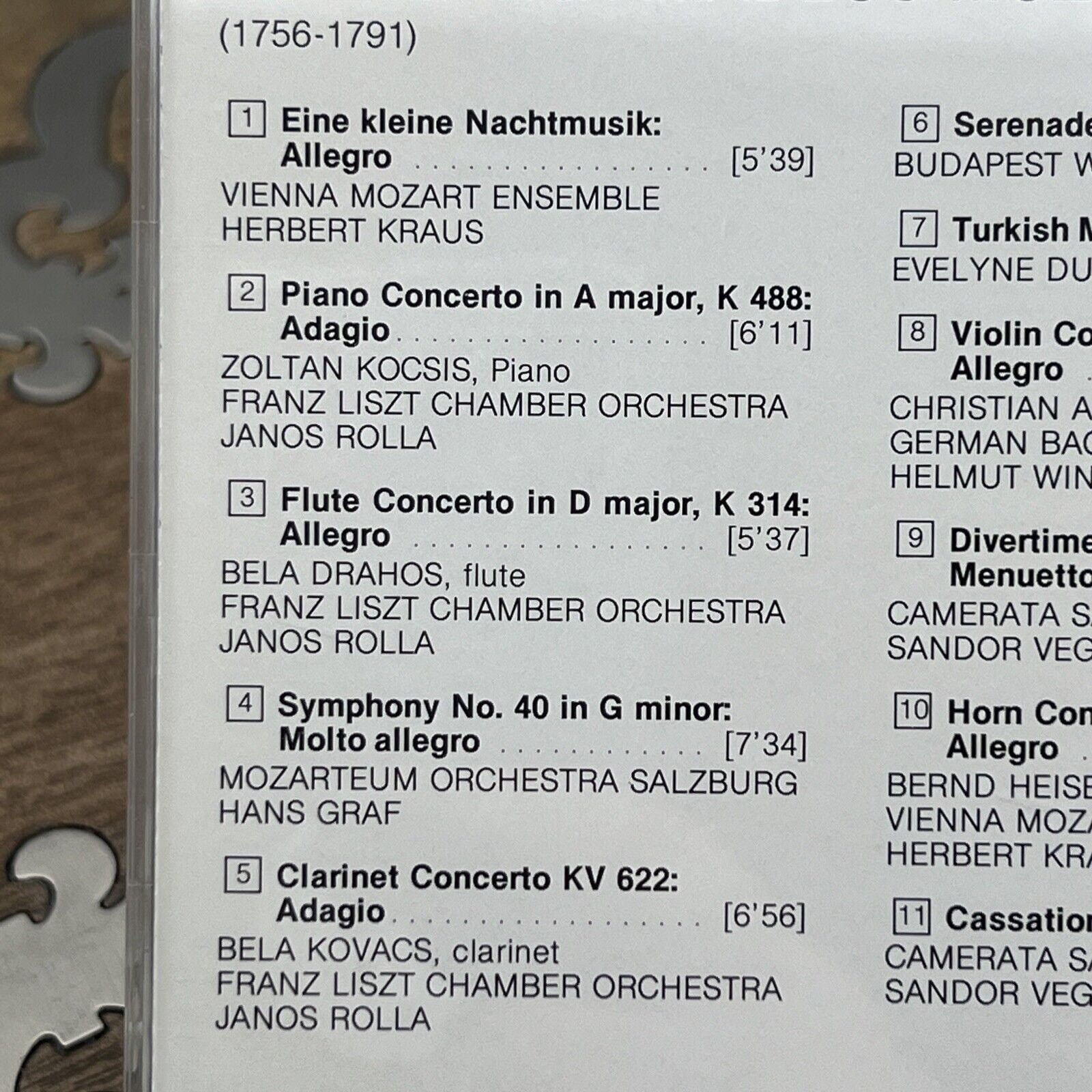 Masters of Classical Music, Vol. 1: Mozart (CD, Oct-1990, Laserlight ...