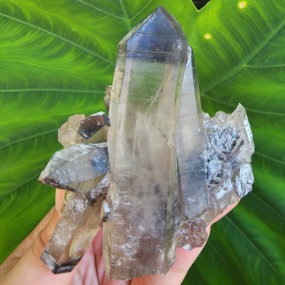 Rough Black Phantom Quartz Cluster - Etsy