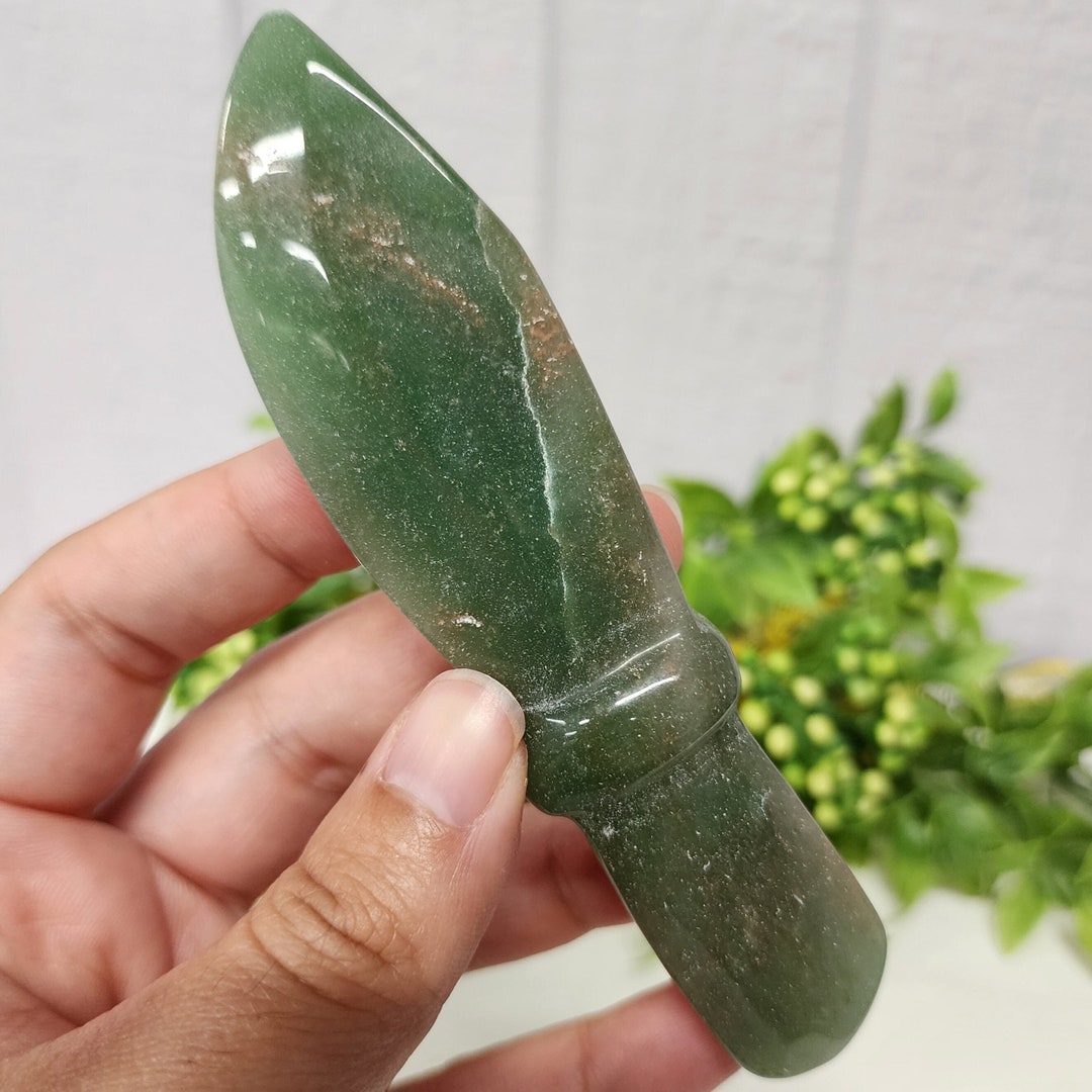 Gemstone Carved Knife - Green Quartz Knife - Home Decoration - Etsy