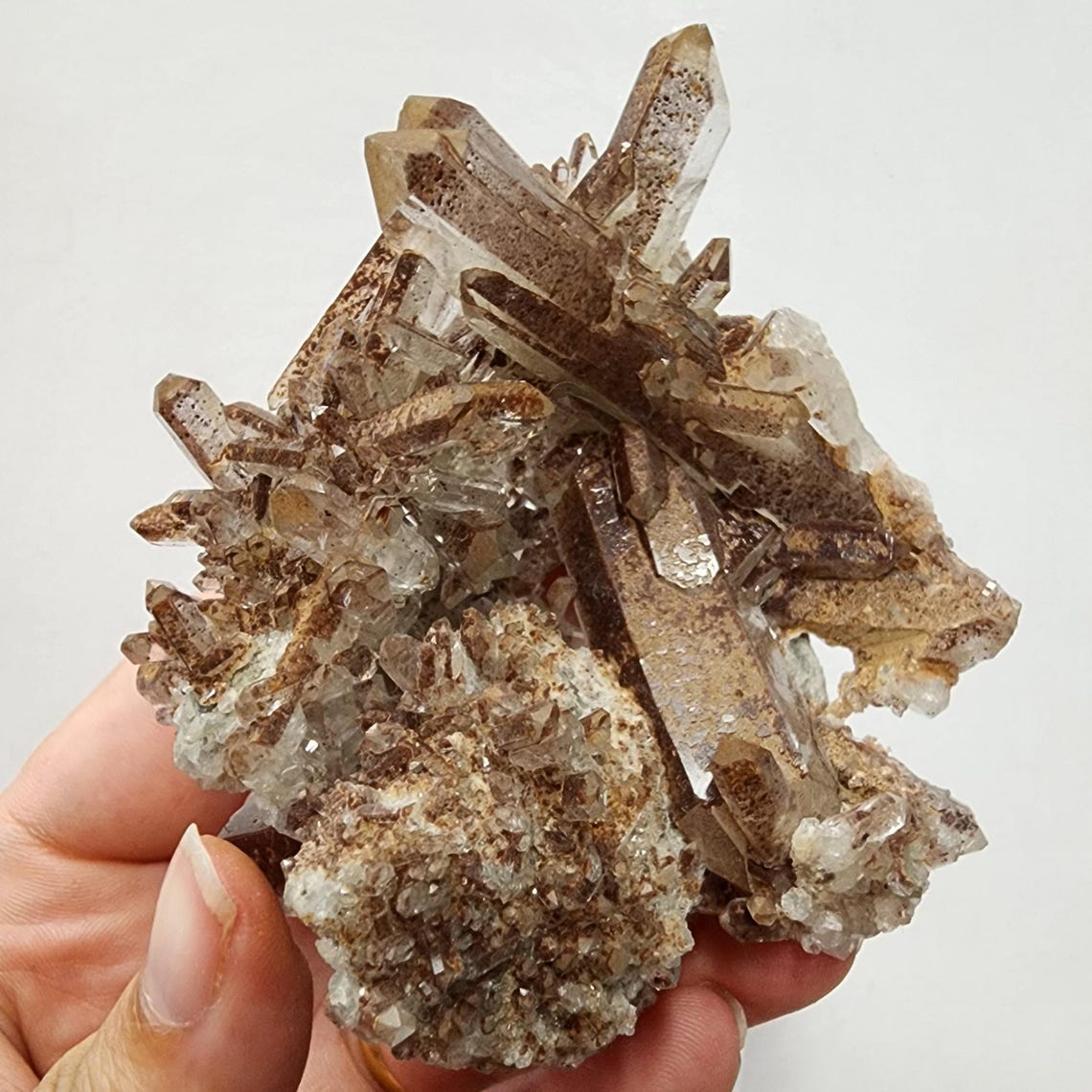 Quartz Cluster With Hematite Inclusion From Brazil - 0.52lb - Etsy