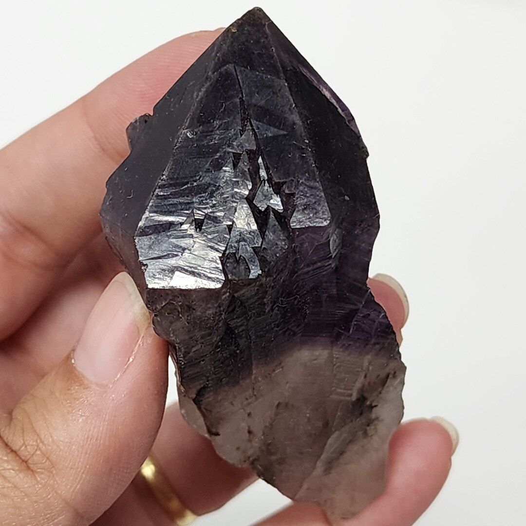 Rare Trigonic Record Keeper Amethyst Point From Brazil Rough Dark ...