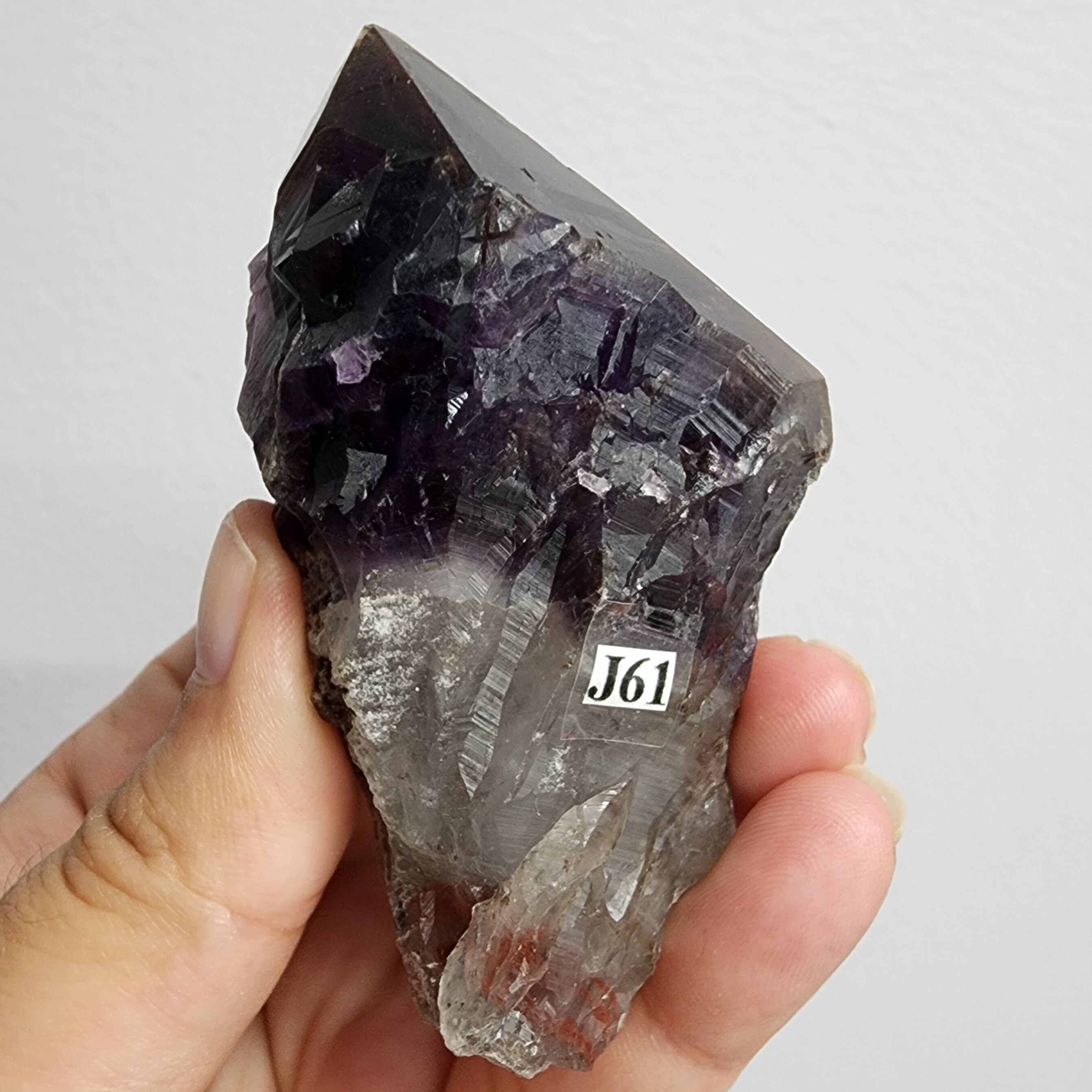 Rare Trigonic Record Keeper Amethyst Point From Brazil - Rough Dark ...