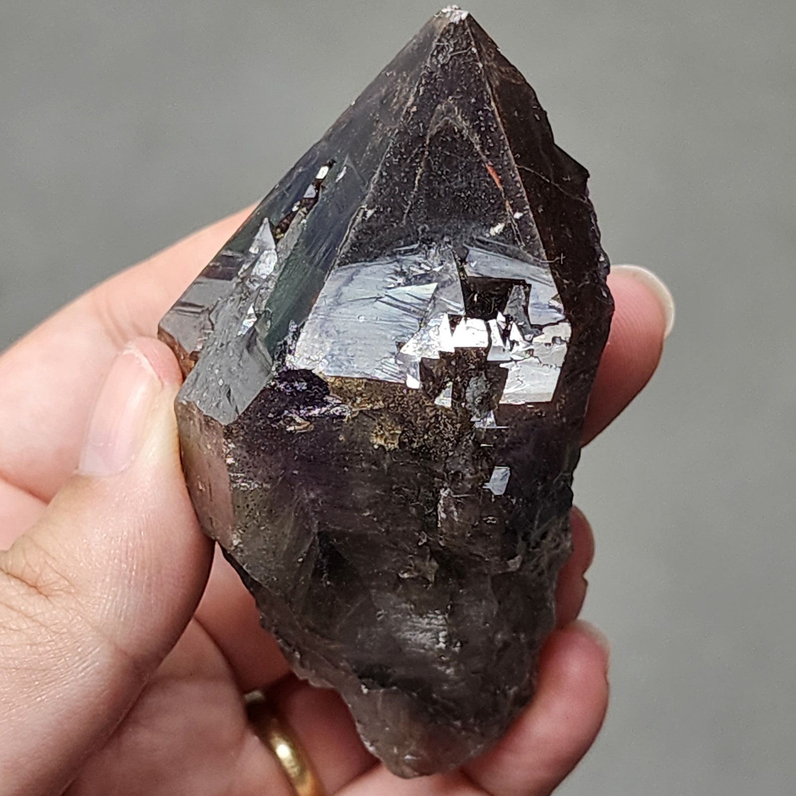 Rare Trigonic Record Keeper Amethyst Point From Brazil - Rough Dark ...