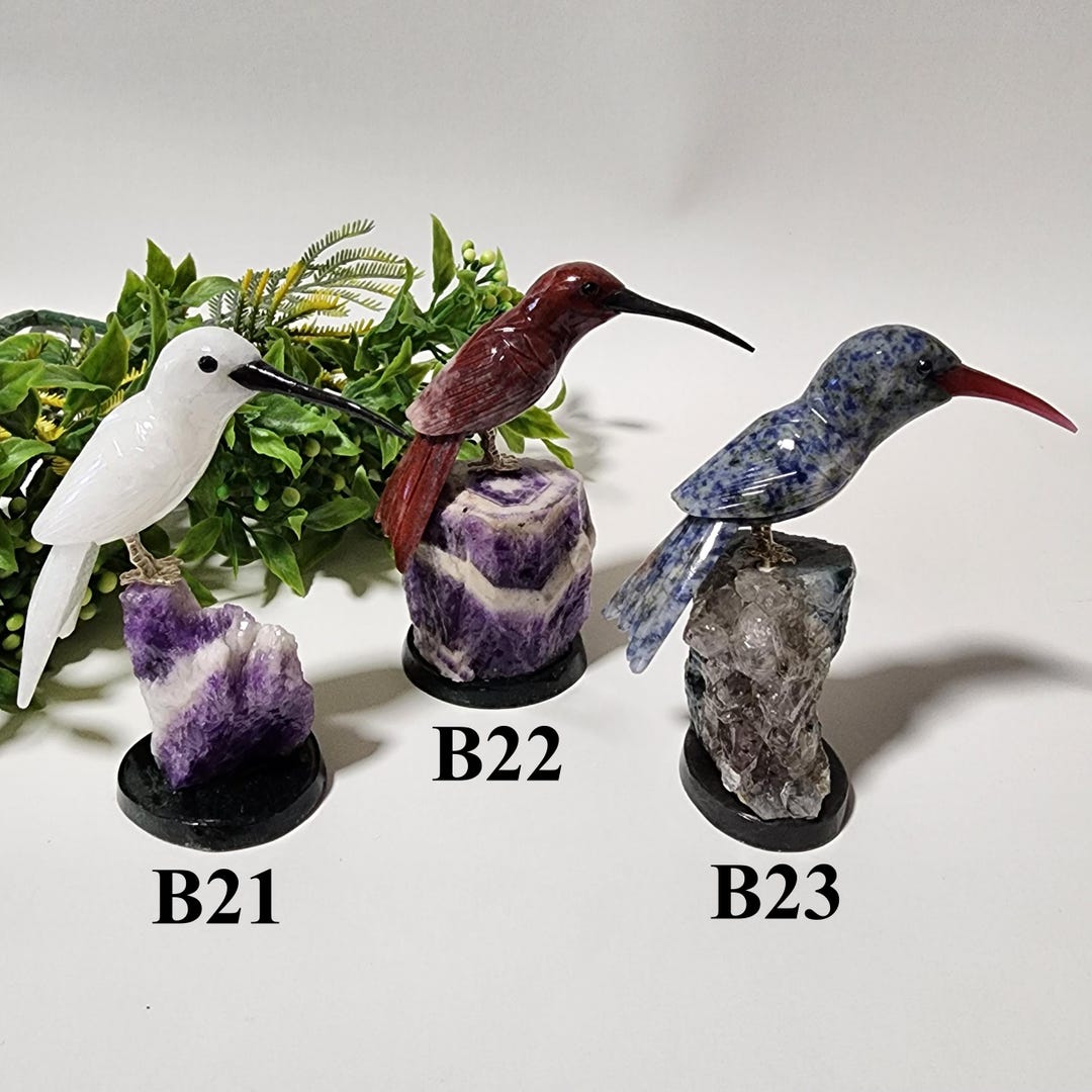 Gemstone Bird Sculpture - Small Handmade Hummingbird - Etsy