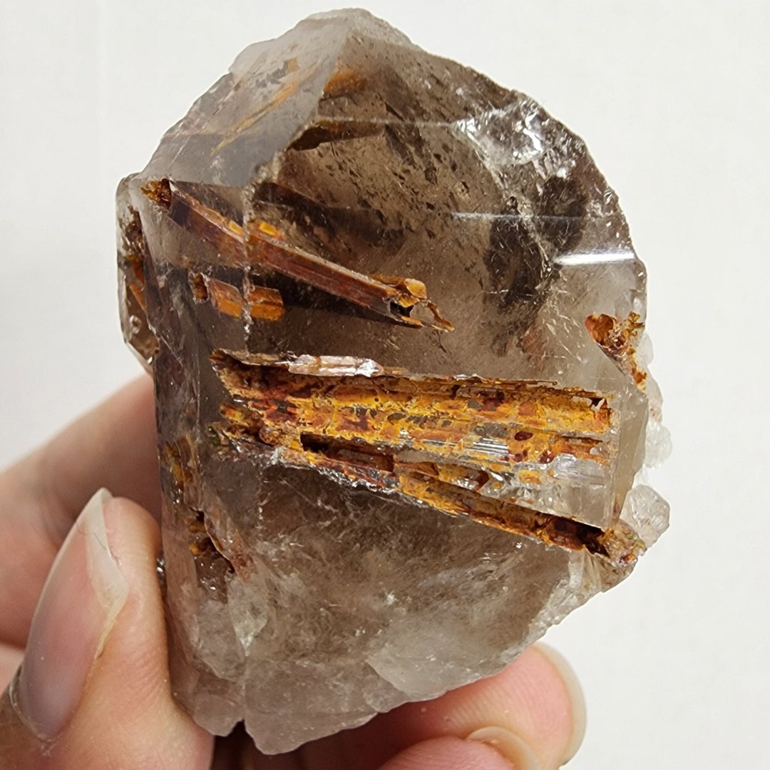 Rough Smoky Quartz With Red Epidote Inclusion - Etsy