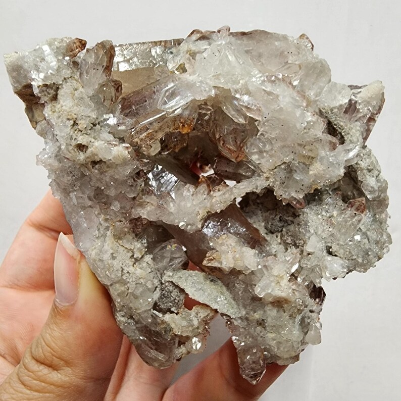 Quartz Cluster With Hematite Inclusion From Brazil - 0.52lb - Etsy