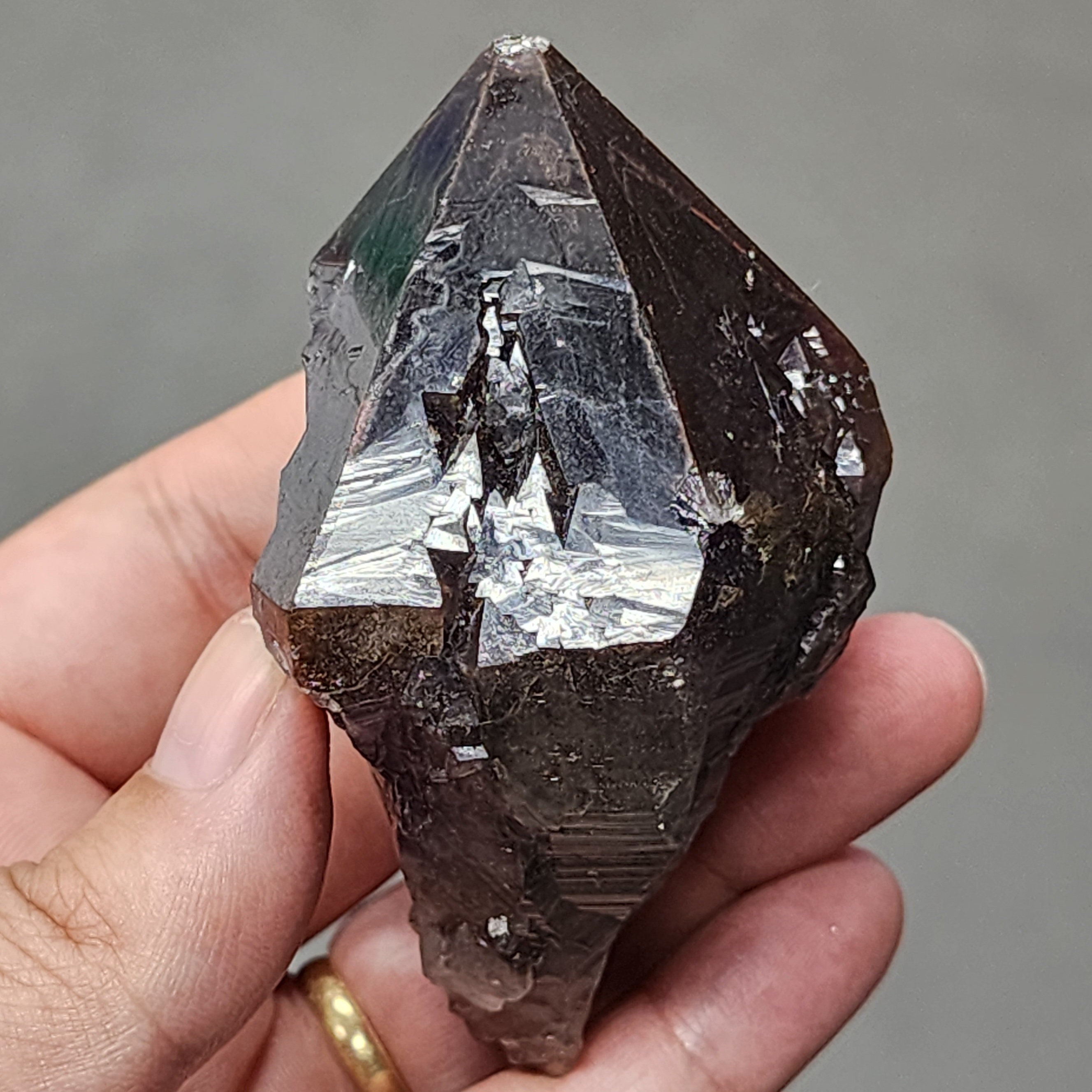 Rare Trigonic Record Keeper Amethyst Point From Brazil - Rough Dark ...