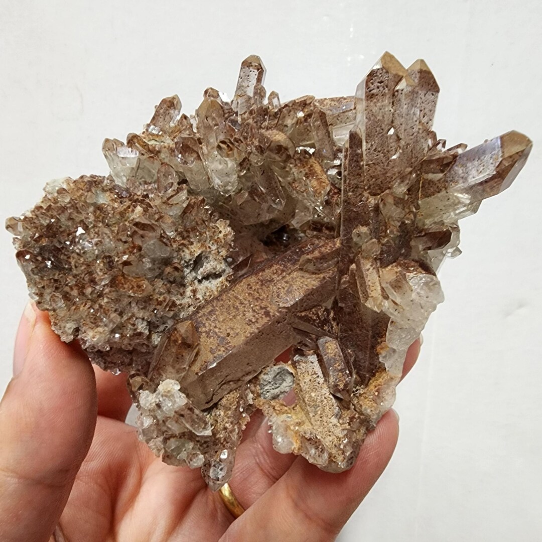 Quartz Cluster With Hematite Inclusion From Brazil - 0.52lb - Etsy
