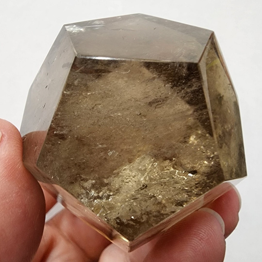Polished Dodecahedron Smoky Quartz Crystal From Brazil - Geometric ...