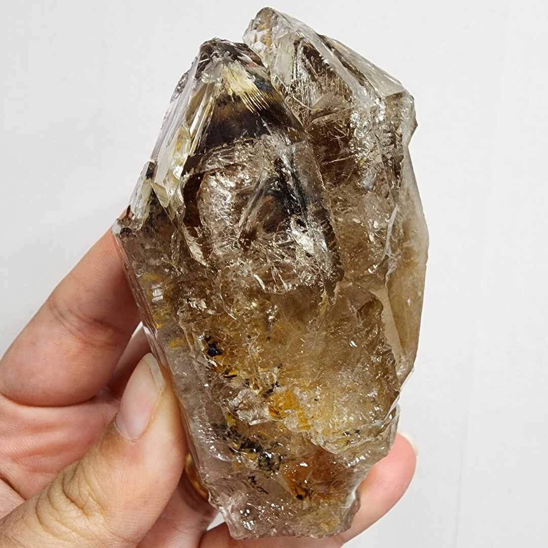 Rough Elestial Smoky Quartz Crystal From Brazil - 0.67 Lb - Etsy