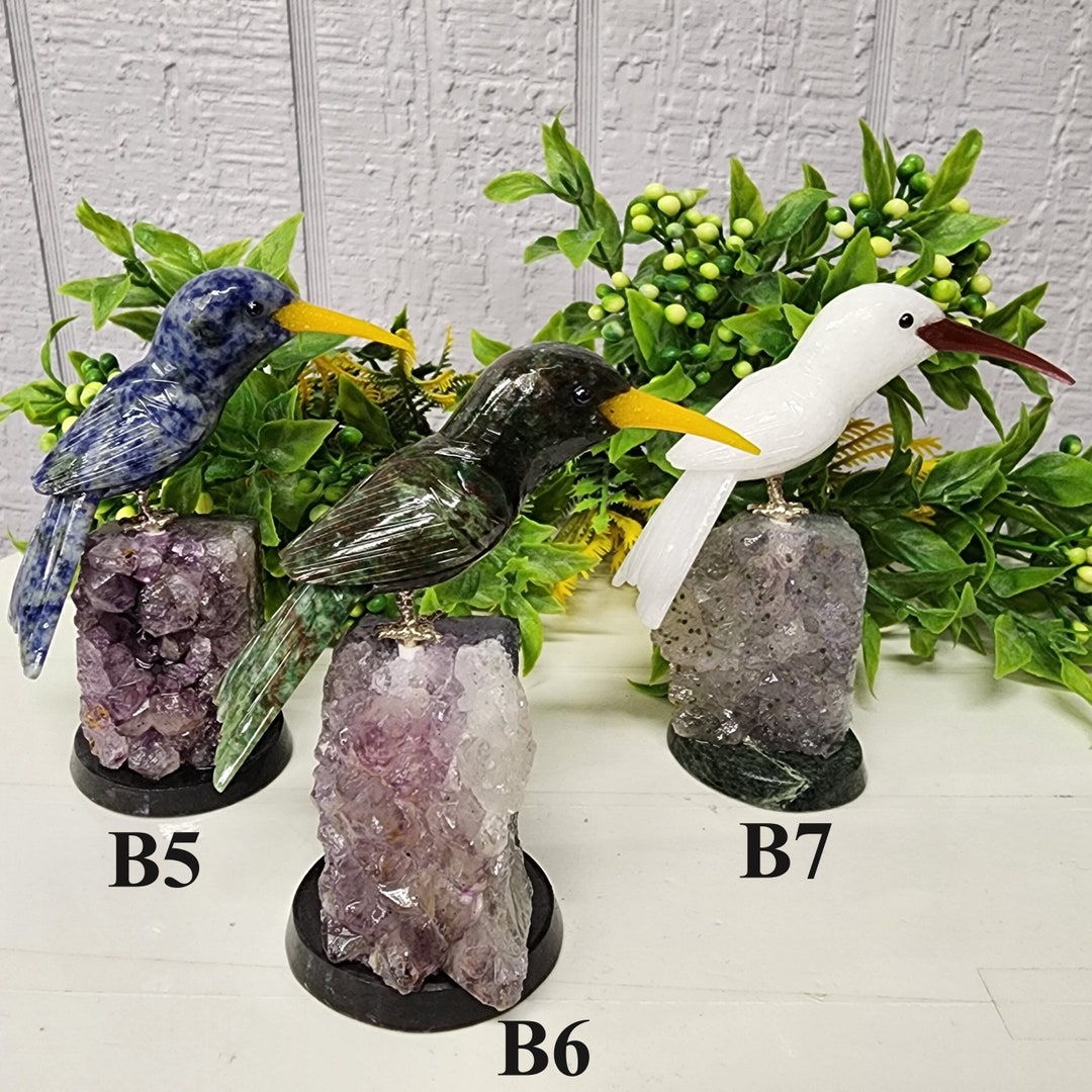 Gemstone Bird Sculpture Small Handmade Hummingbird - Etsy