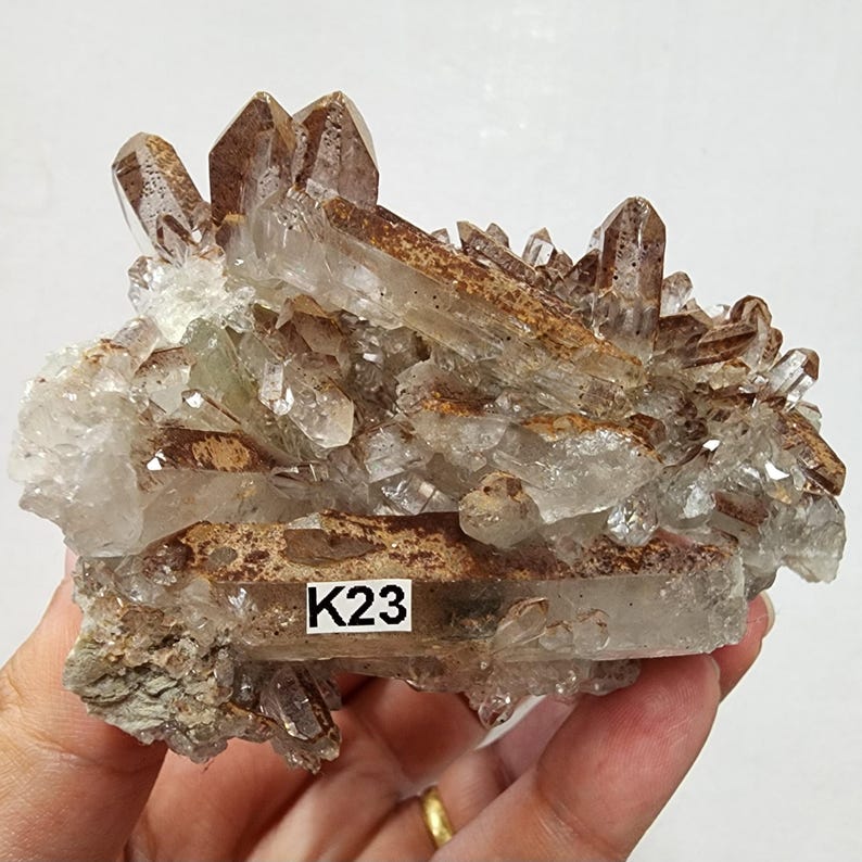Quartz Cluster With Hematite Inclusion From Brazil - 0.52lb - Etsy
