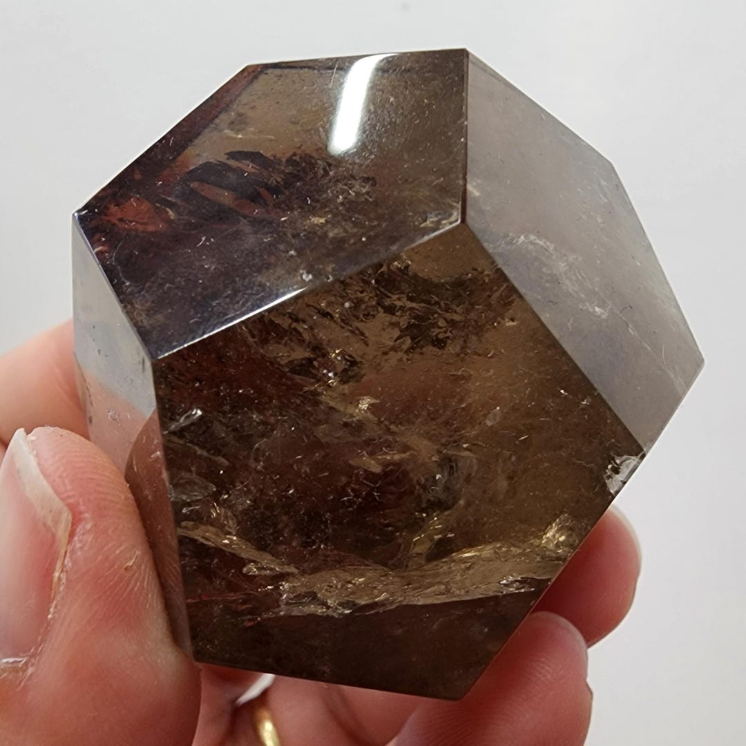 Polished Dodecahedron Smoky Quartz Crystal From Brazil - Geometric ...