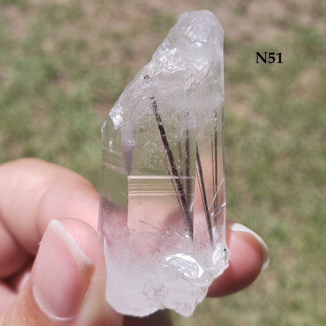 Rare Thick Silver Rutilated Quartz Crystal with Lemurian | Etsy